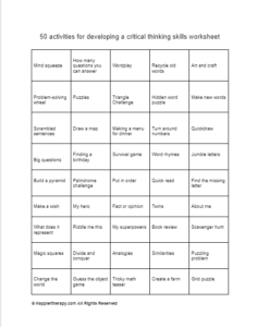 Cognitive worksheet for adults - HappierTHERAPY