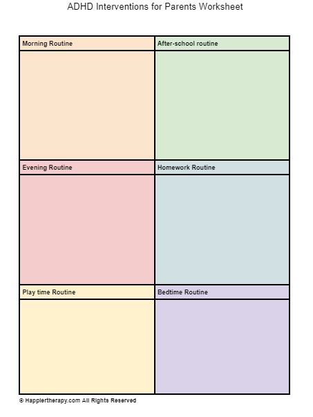 ADHD Interventions For Parents Worksheet HappierTHERAPY