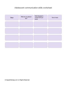 Adolescent communication skills worksheet - HappierTHERAPY