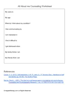 Self-esteem in recovery worksheet - HappierTHERAPY