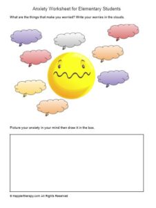 Anxiety Worksheet for Elementary Students - HappierTHERAPY
