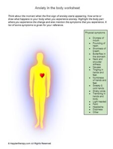Anxiety in the body worksheet - HappierTHERAPY