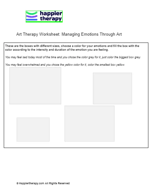 Art Therapy Worksheet: Managing Emotions By Art Therapy | HappierTHERAPY