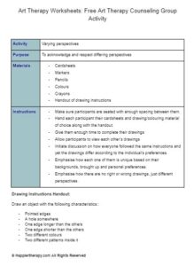 Art Therapy Worksheets: Free Art Therapy Counseling Group Activity ...