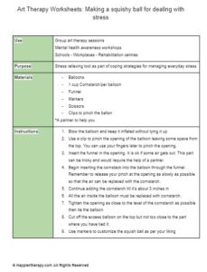 Art Therapy Worksheets: Making a squishy ball for dealing with stress ...