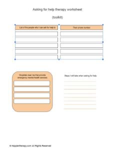 Asking for help therapy worksheet - HappierTHERAPY