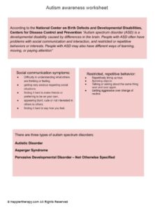 Understanding Autism Worksheet | HappierTHERAPY