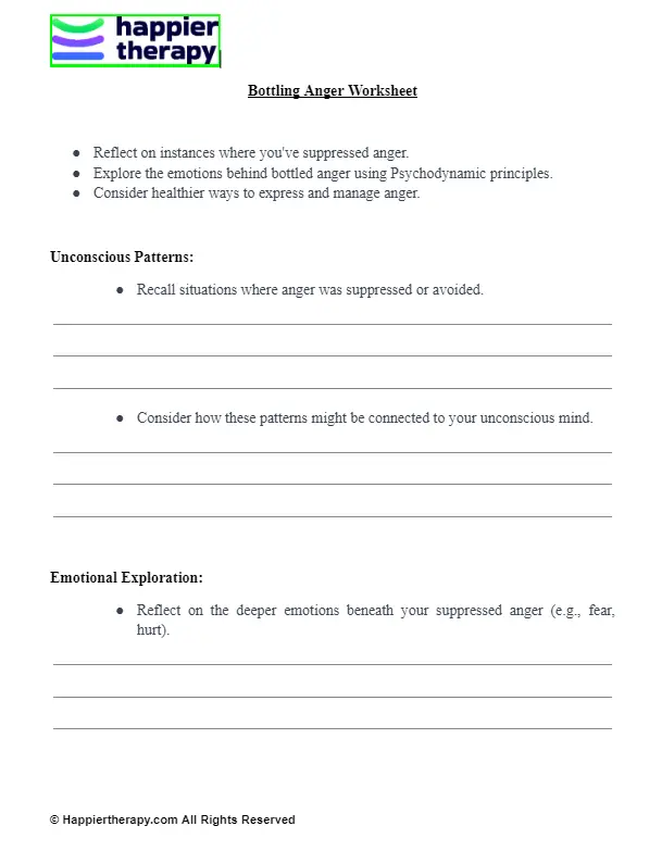 Bottling Anger Worksheet | HappierTHERAPY