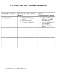 CBT BLACK AND WHITE THINKING WORKSHEET - HappierTHERAPY