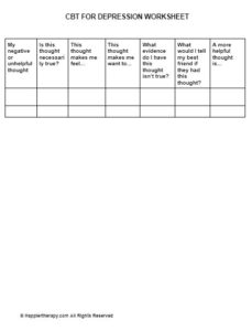 CBT FOR DEPRESSION WORKSHEET - HappierTHERAPY