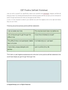 Self Esteem Worksheet | HappierTHERAPY