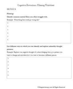 Cognitive Distortions: Filtering Worksheet - HappierTHERAPY