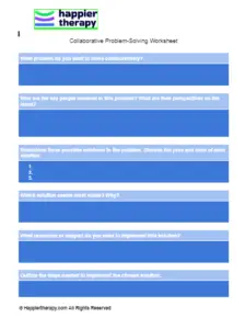 Collaborative Therapy Worksheet | HappierTHERAPY