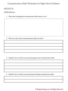 Communication Skills Worksheet for High School Students - HappierTHERAPY
