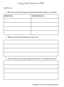 Coping Skills Worksheets (PDF) - HappierTHERAPY