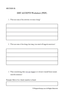 Distress Tolerance Skills: ACCEPTS Worksheet | HappierTHERAPY