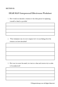DEAR MAN GIVE FAST Worksheet | HappierTHERAPY