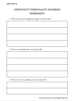 Personality Disorder Worksheet | HappierTHERAPY
