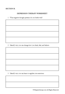 Depression Worksheet For Teens | HappierTHERAPY