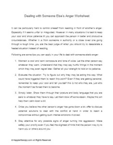 Understanding Anger Triggers Worksheet | HappierTHERAPY