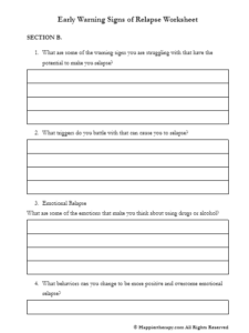 Relapse Justification Worksheet | HappierTHERAPY