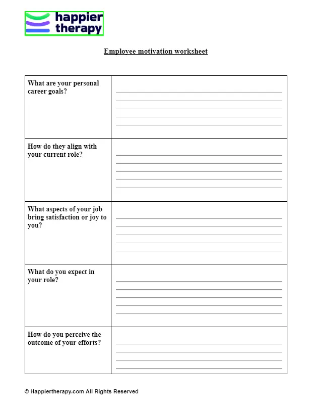 Employee Motivation Worksheet | HappierTHERAPY