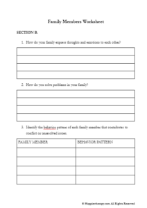Family Roles Worksheet | HappierTHERAPY