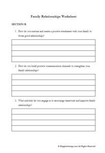 Family Dynamics Worksheet | HappierTHERAPY