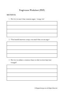 Four Steps To Forgiveness Worksheet | HappierTHERAPY