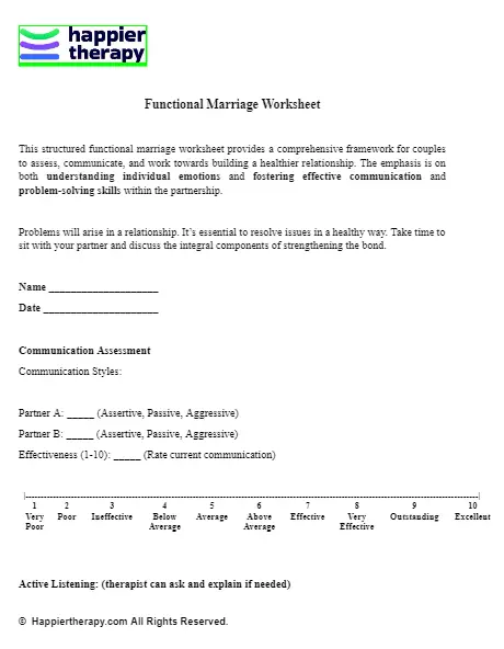 Functional Marriage Worksheet | HappierTHERAPY