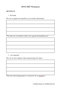 DEAR MAN GIVE FAST Worksheet | HappierTHERAPY