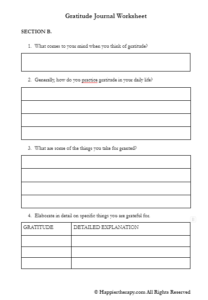 Gratitude Exercise Worksheet | HappierTHERAPY
