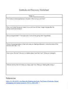 Gratitude Worksheet For Adults In Recovery | HappierTHERAPY
