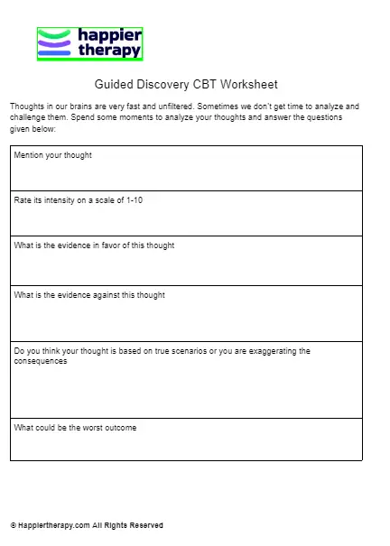 Guided Discovery CBT Worksheet | HappierTHERAPY