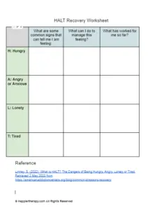 Denial Worksheet Substance Abuse | HappierTHERAPY