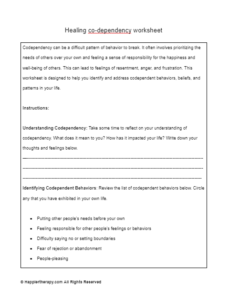 Healing trauma worksheet (PDF) - HappierTHERAPY