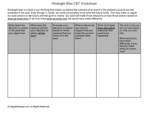 Hindsight Bias CBT Worksheet - HappierTHERAPY