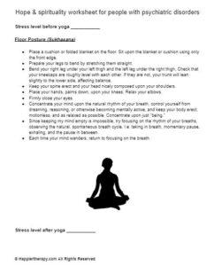 Hope & spirituality worksheet for people with psychiatric disorders ...