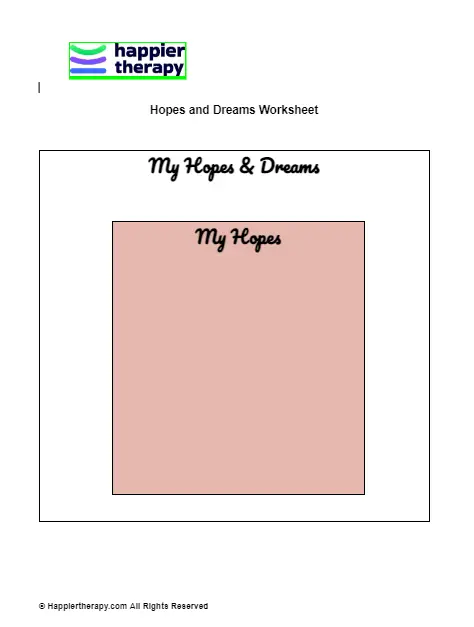 Hopes And Dreams Worksheet | HappierTHERAPY