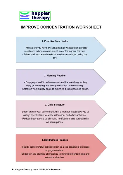 IMPROVE CONCENTRATION WORKSHEET | HappierTHERAPY