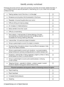 Identify anxiety worksheet - HappierTHERAPY