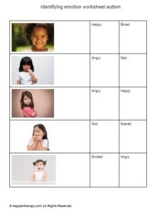 Identifying emotion worksheet autism - HappierTHERAPY