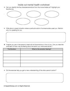 Inside out mental health worksheet - HappierTHERAPY