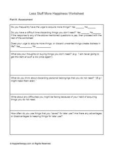 A gratitude list worksheet - HappierTHERAPY