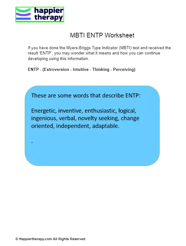 MBTI ENTP Worksheet | HappierTHERAPY