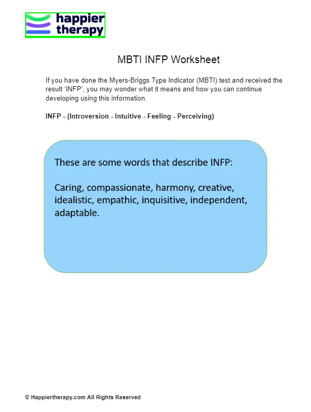 MBTI INFP Worksheet | HappierTHERAPY