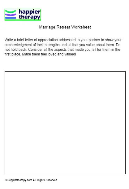 Marriage Retreat Worksheet | HappierTHERAPY