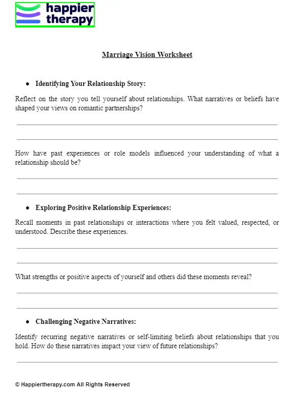 Marriage Vision Worksheet | HappierTHERAPY
