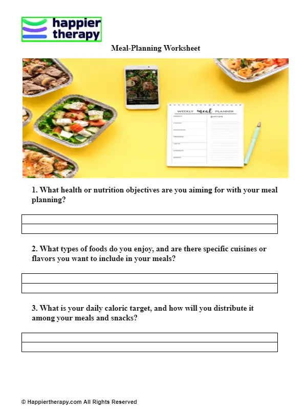 Meal-Planning Worksheet | HappierTHERAPY