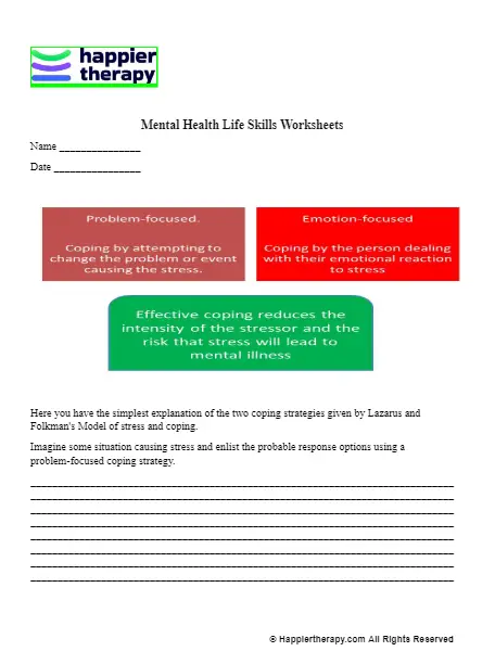 Mental Health Life Skills Worksheets | HappierTHERAPY
